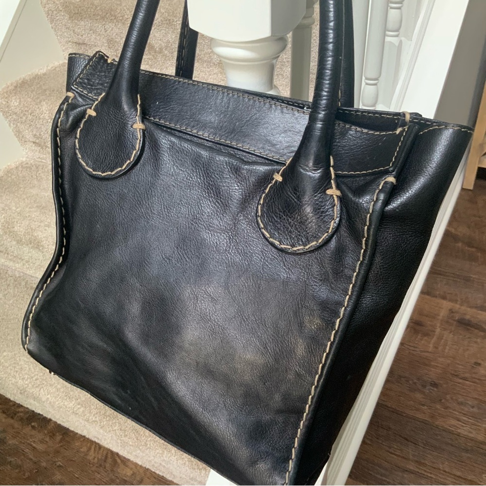 Chloe Edith Black Leather Shoulder Tote Bag. - Gem